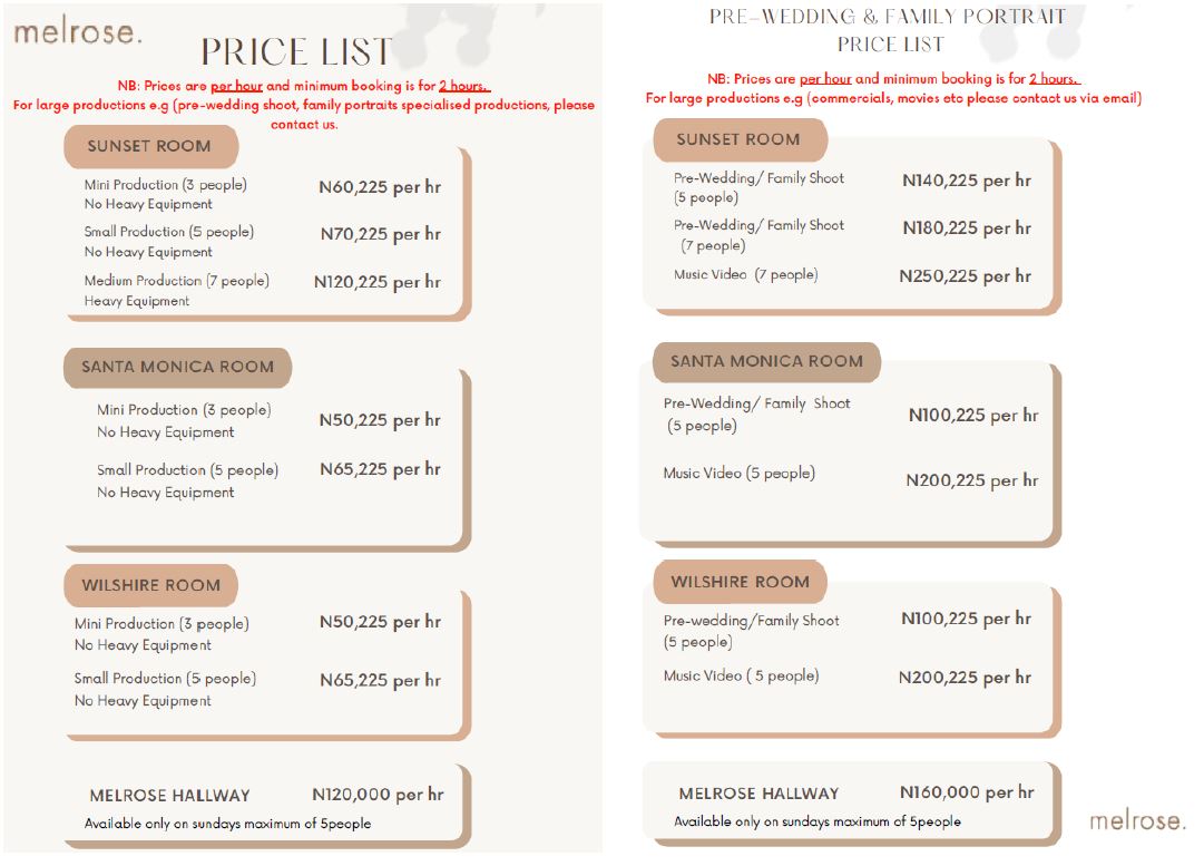 Booking – Melrose Loft